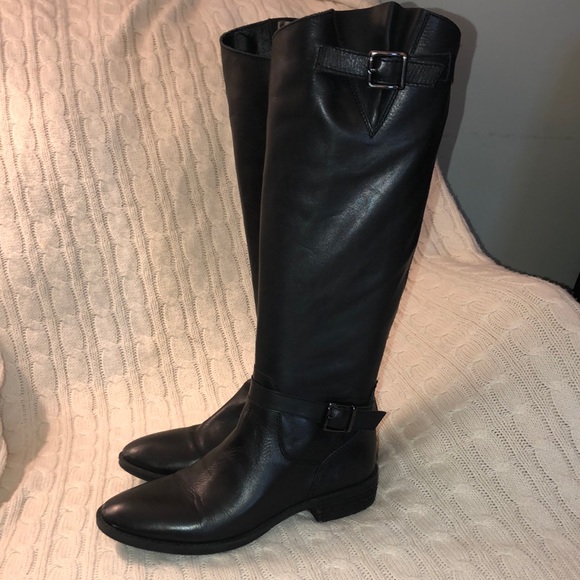 Sam Edelman | Shoes | Sam Edelman Black Leather Knee High Boots Sz 65 ...